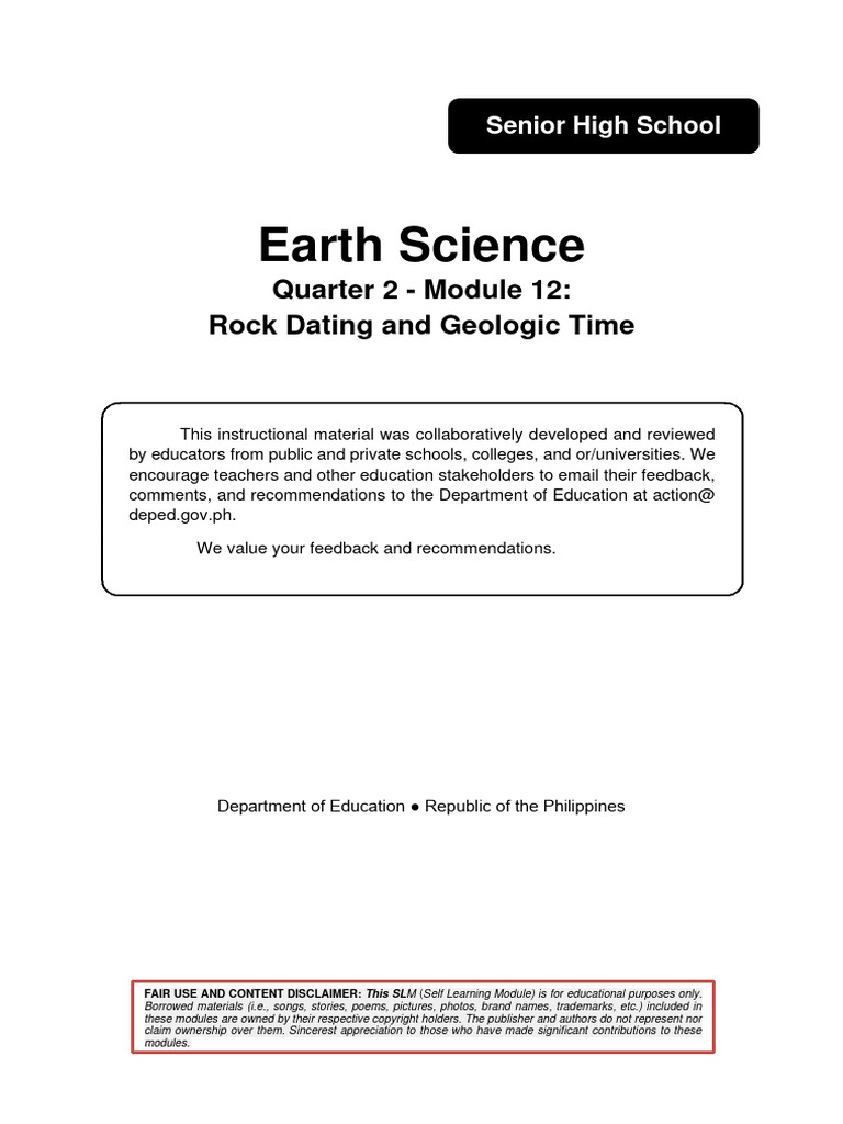 G11 EarthSci - Q2 - Module12 - Dating of Rocks and Geologic Time - Ver4 ...