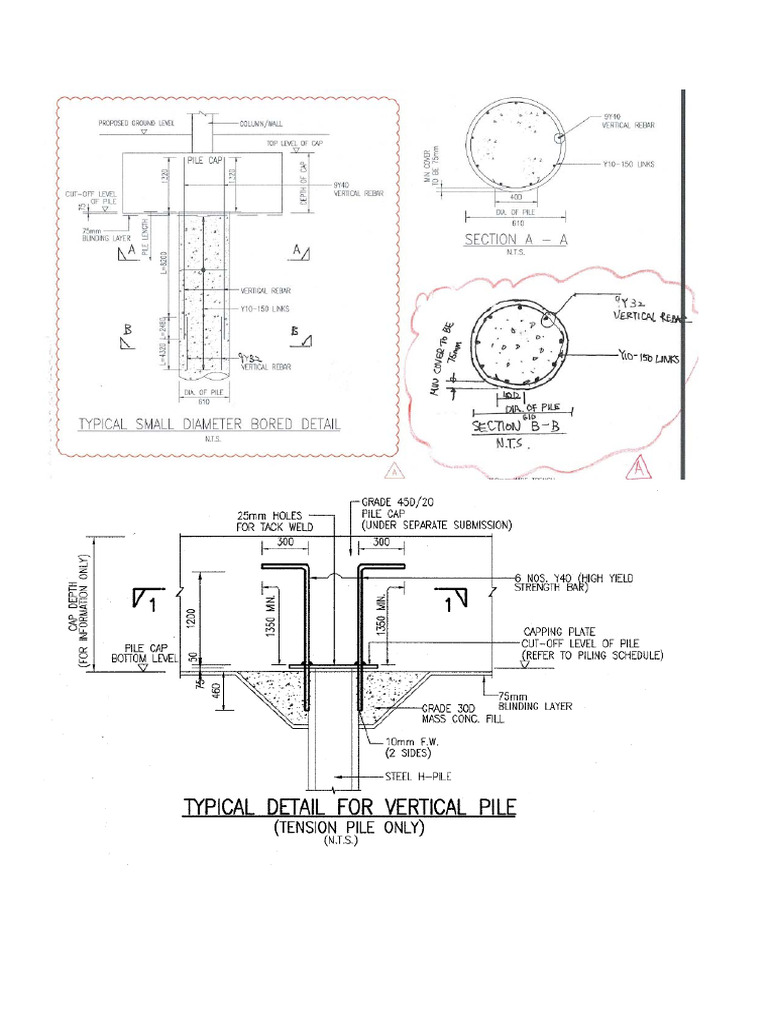 Foundation Pile Drawing | PDF