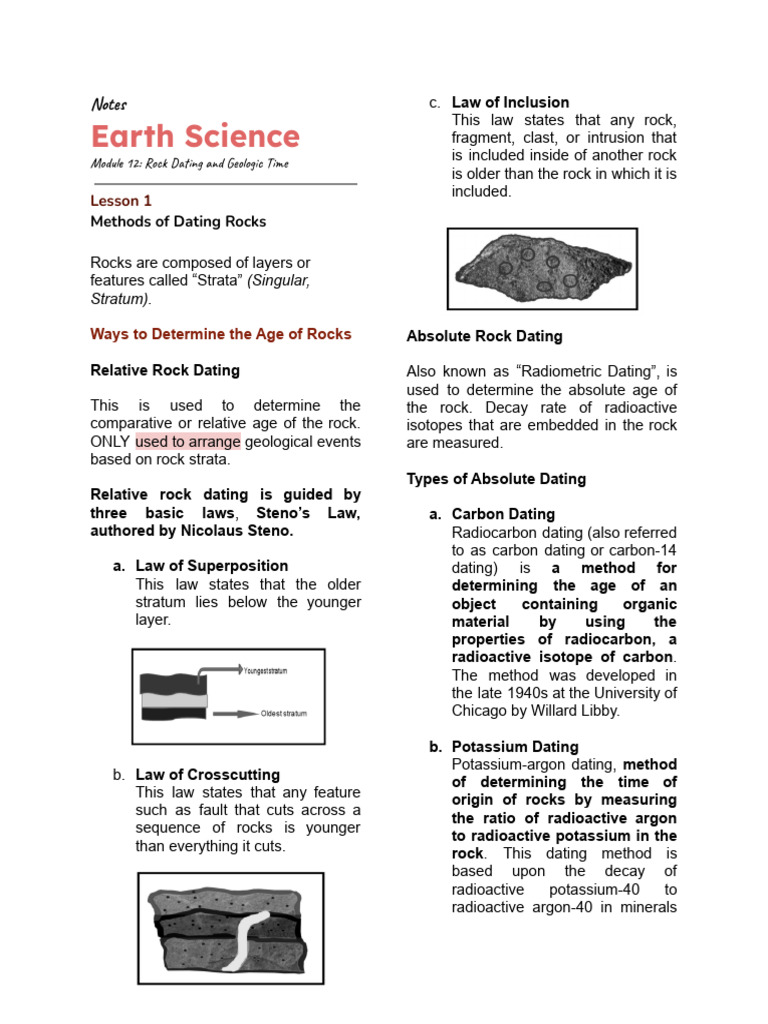 EarthSci Module 12 - Notes | PDF | Geologic Time Scale | Radiocarbon Dating