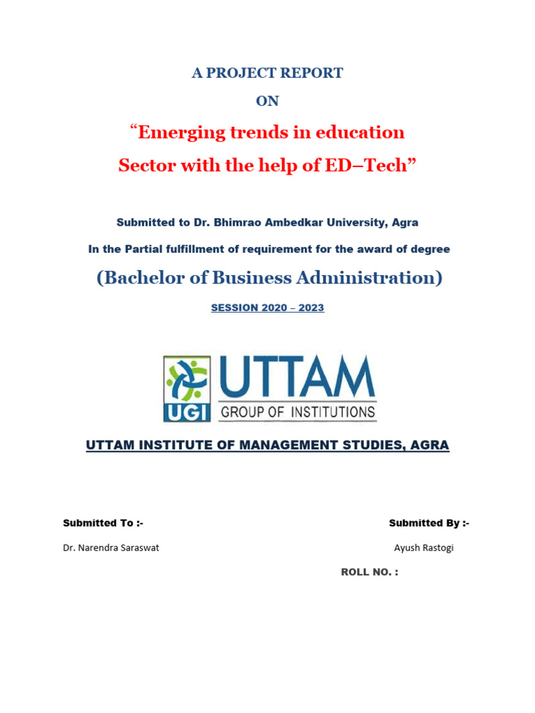A Project Report | PDF | Educational Technology | Distance Education