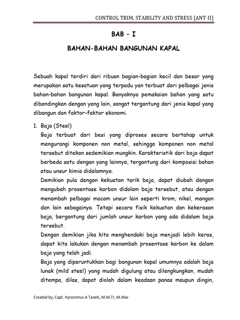 Bab - 1 Shipbuilding Materials | PDF