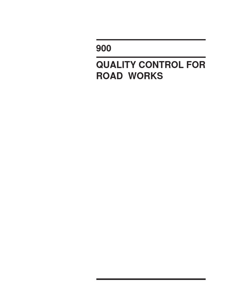 MoRTH 900 Quality Control For Road Works | PDF | Road Surface | Concrete