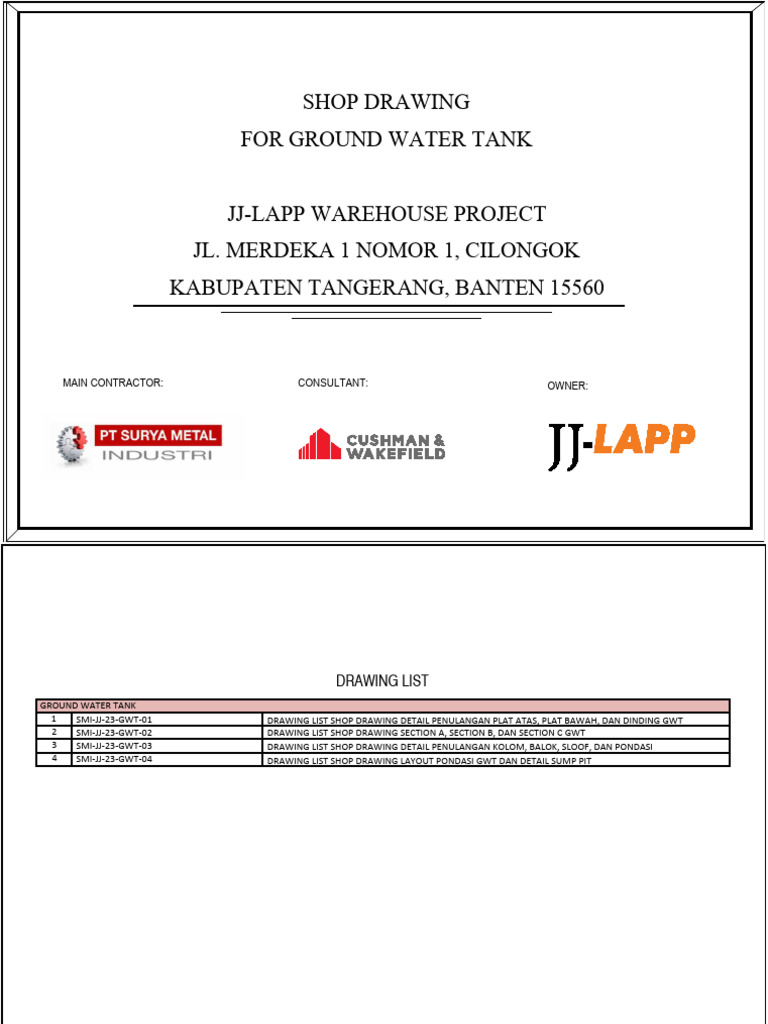 Shop Drawing GWT Warehouse Jj-Lapp | PDF