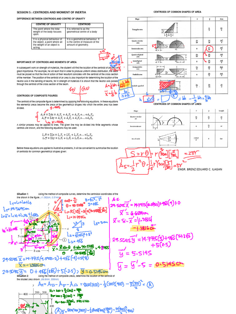 SRB Session5 CentroidsMomentofINERTIA | PDF | Beam (Structure) | Mathematics