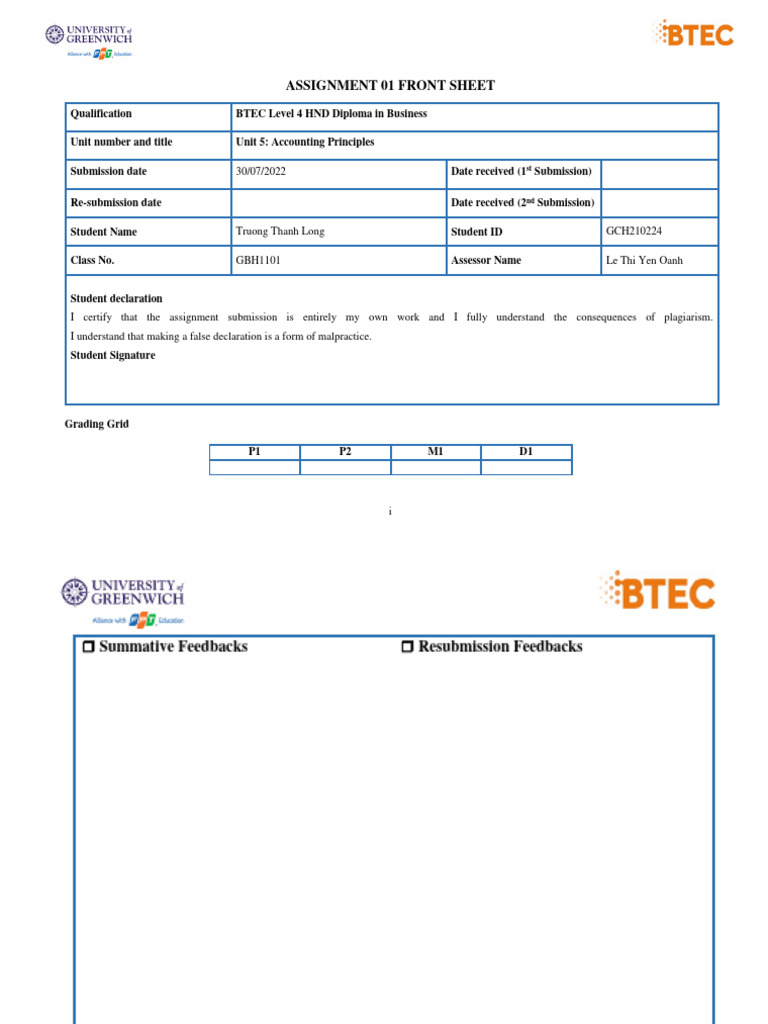 5038 - Assignment 1 Front Sheet | PDF | International Financial ...