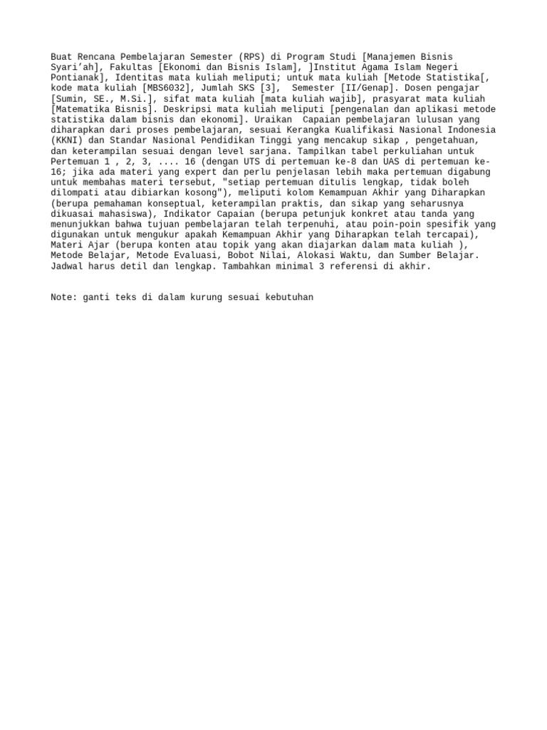 Prompt. Membuat Rps Dosen | PDF