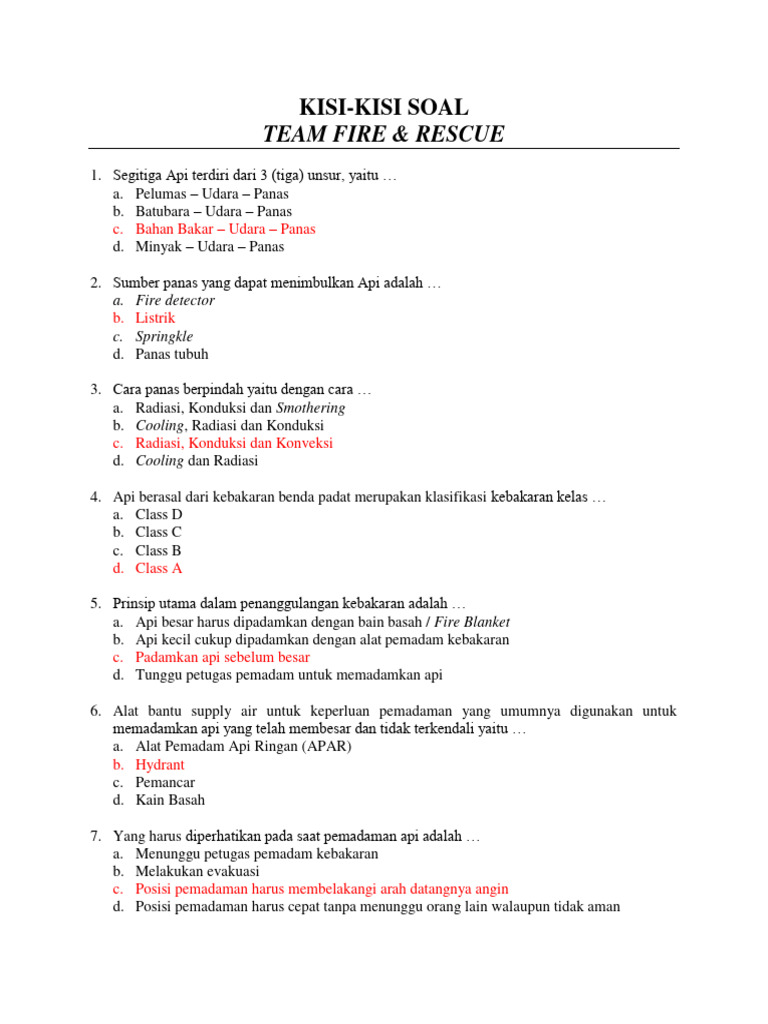Soal Fire & Rescue | PDF