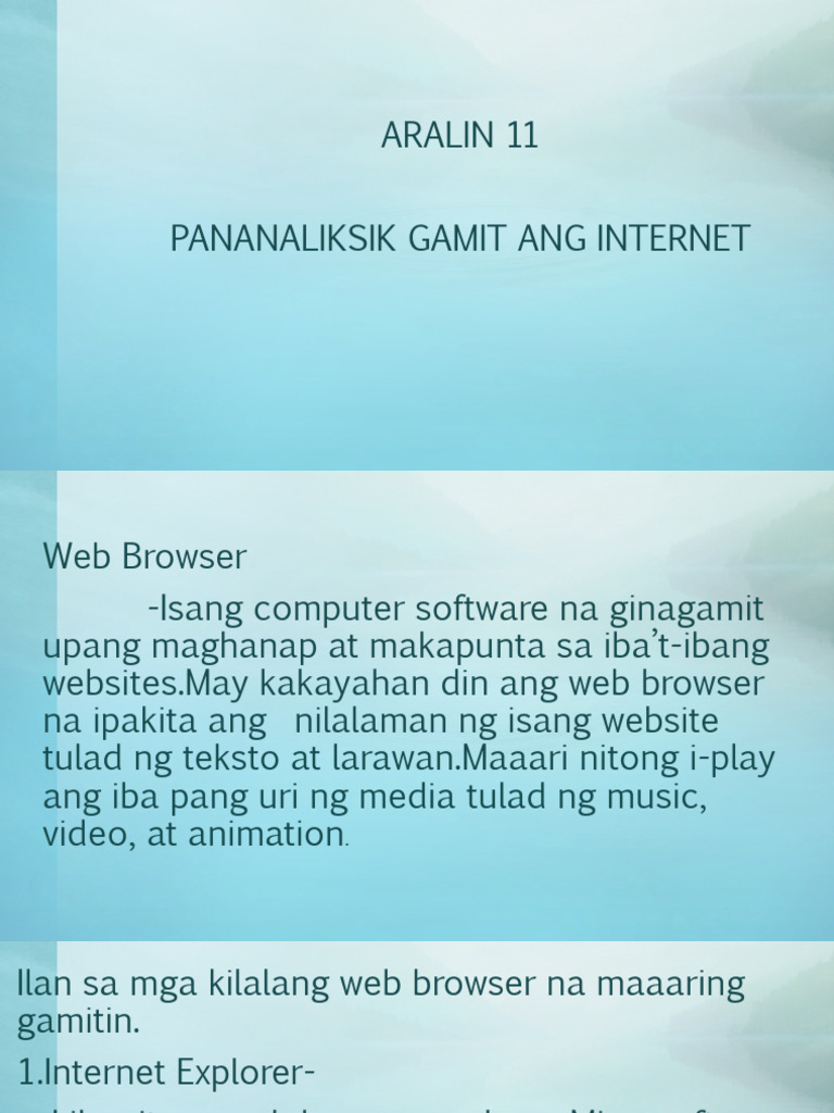 Aralin 11 Pananaliksik Gamit Ang Internet | PDF