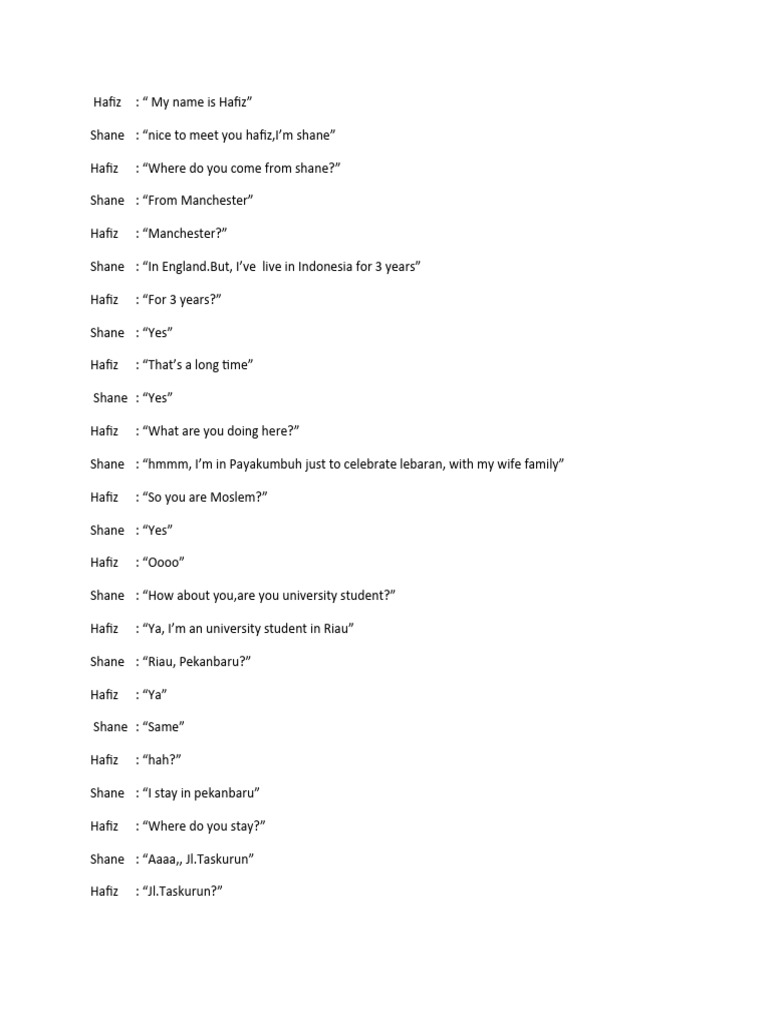 Conversation Script | PDF