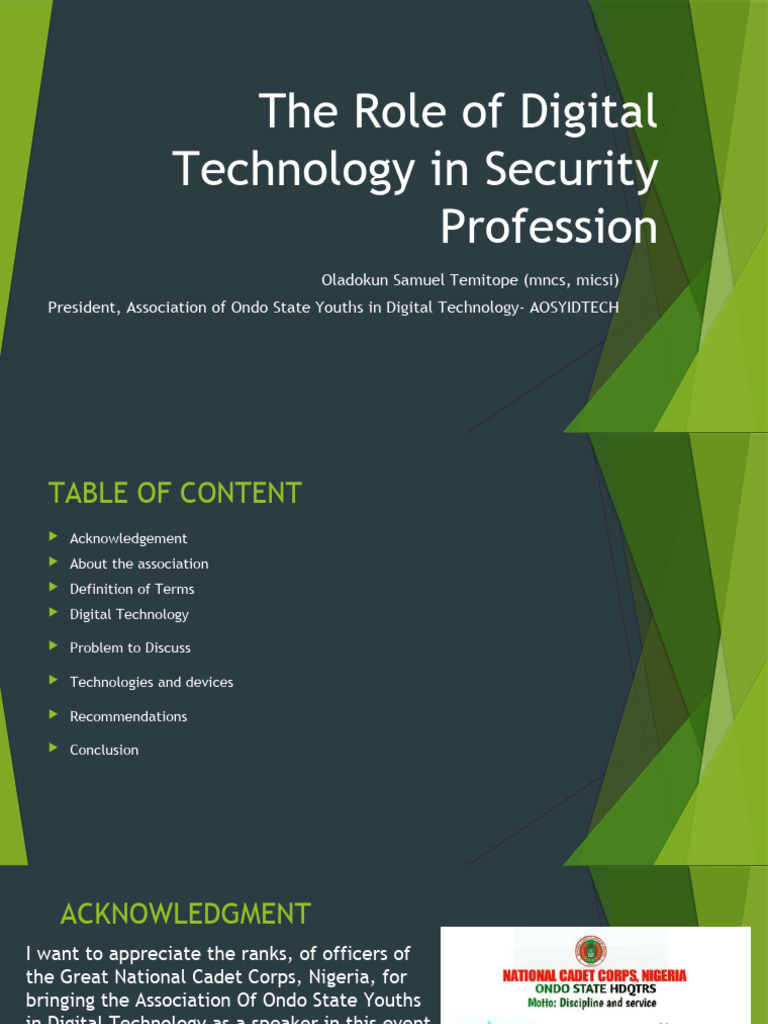The Role Of Digital Technology In Security Profession Pdf Closed Circuit Television Computing 