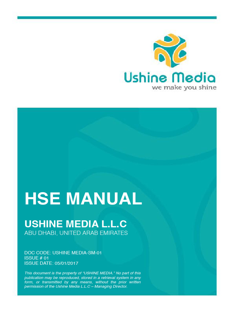 Ushine Media - Hse Manual | PDF | Risk | Safety