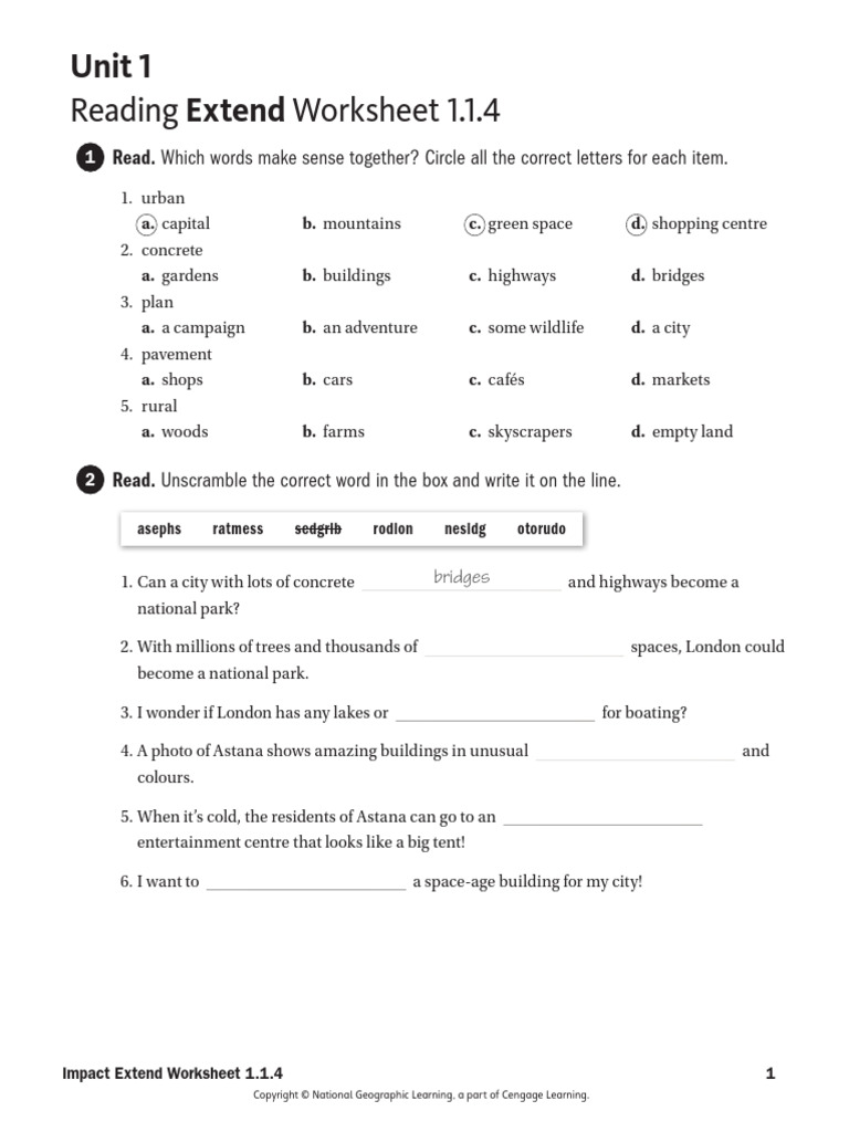Owi Bre l01 U01 04 Worksheet | PDF | Adverb | Adjective