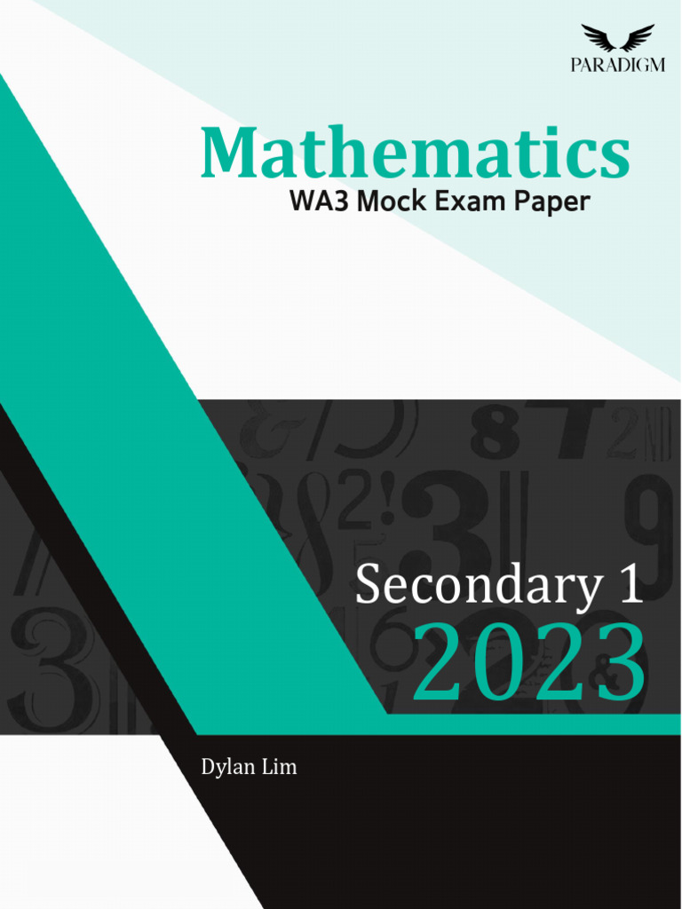 Sec 1 Maths WA3 Mock Exam 2023 | PDF | United States Dollar
