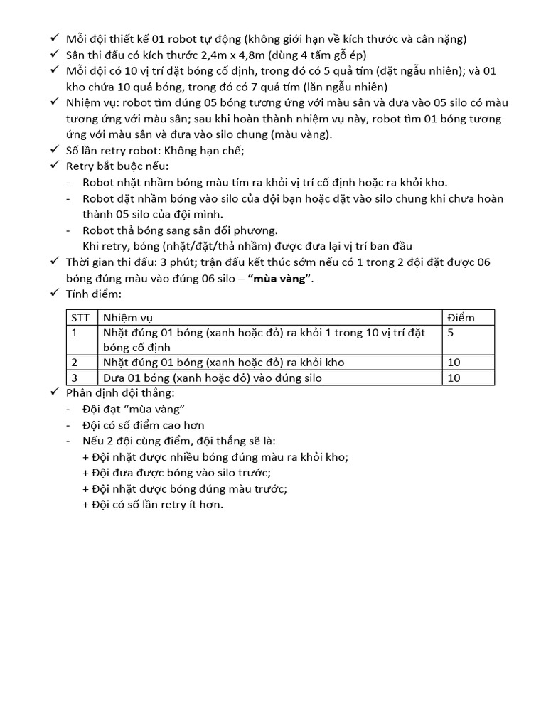 Mini Robocon 2024 Game Rule | PDF