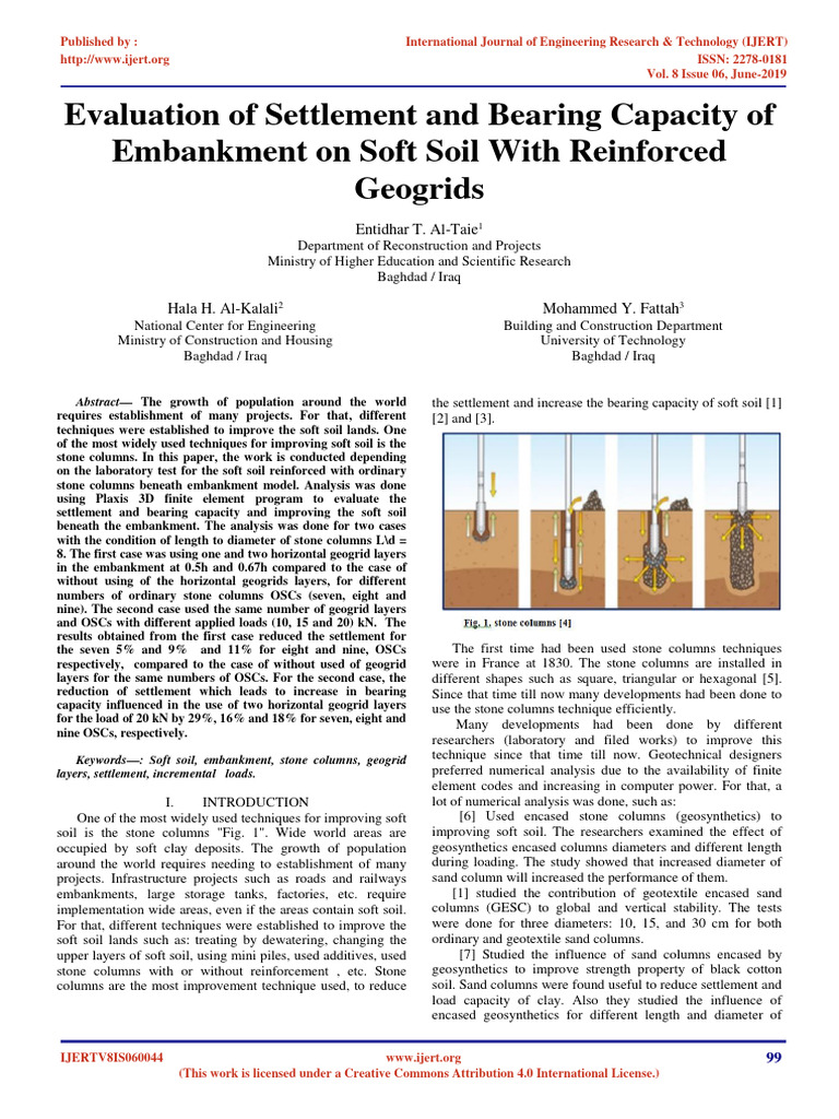 Settlement Analysis of Geogrid-Reinforced Embankments | PDF | Strength ...
