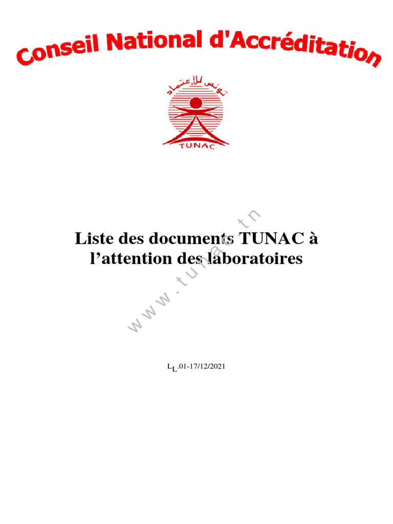 Documents TUNAC pour laboratoires | PDF | Régulations | Management de ...