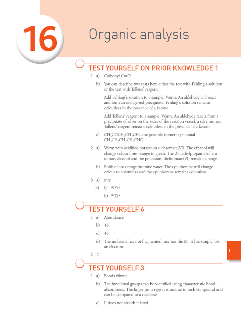 AQA - A Level - Chem - 1 - Answers Ch16.indd | PDF | Aldehyde | Organic Chemistry