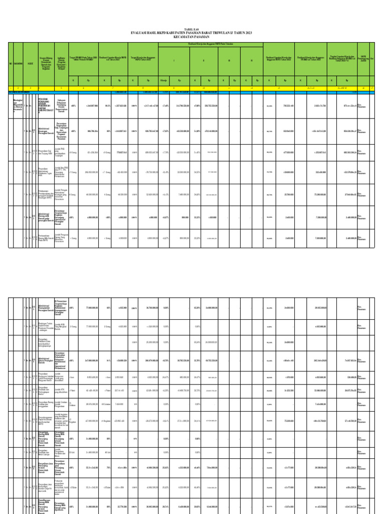 Evaluasi Hasil RKPD Kec. Pasaman 2023 | PDF
