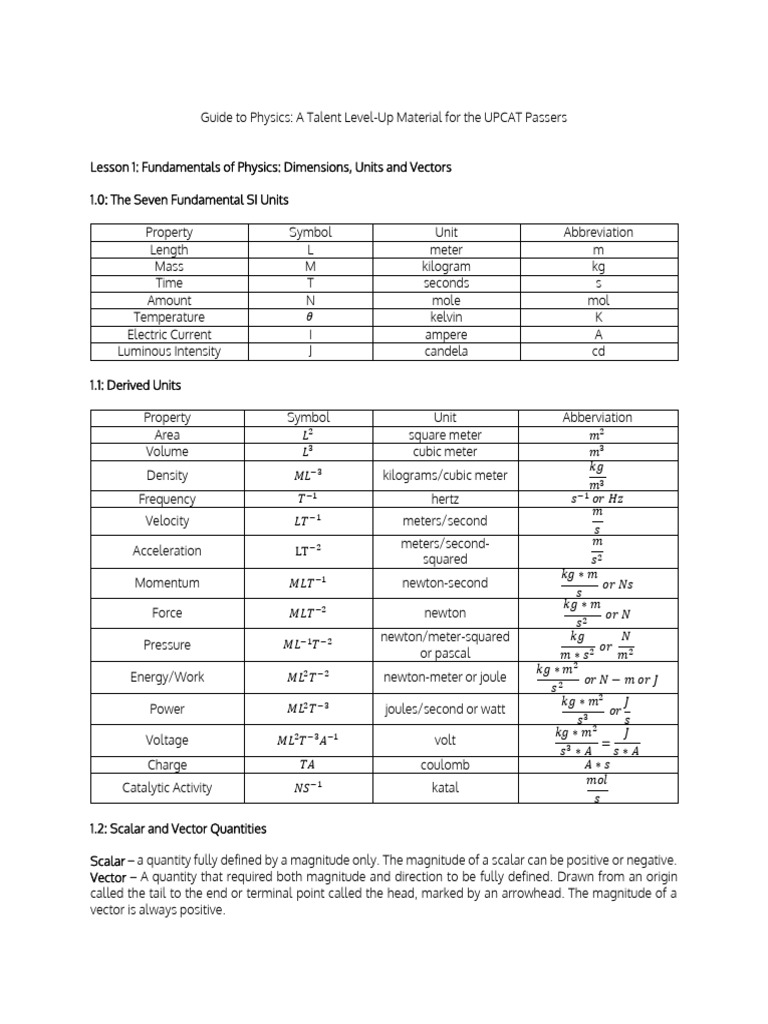 Guide To Physics | PDF | Euclidean Vector | Force