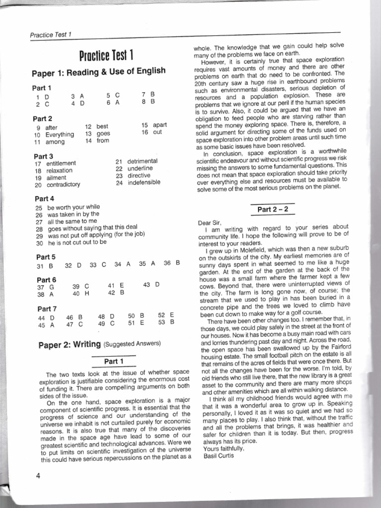 Cpe Book 3 Express Sample Writings and Key | PDF | Restaurants