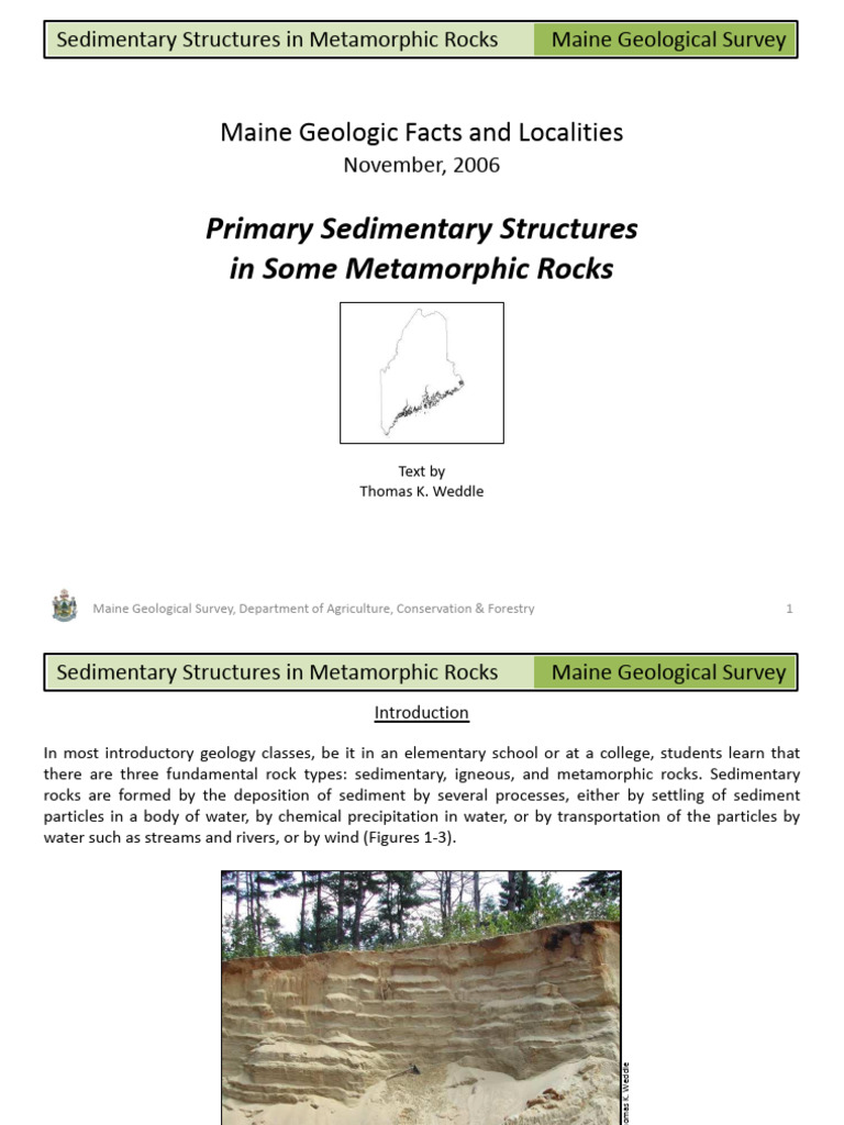 Primary Sedimentary Structures in Some Metamorphic Rocks | PDF | Rock ...