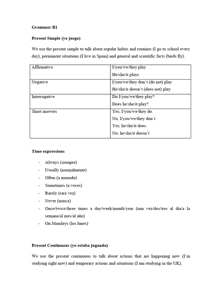 Grammar B1 | PDF | Grammar | Linguistics