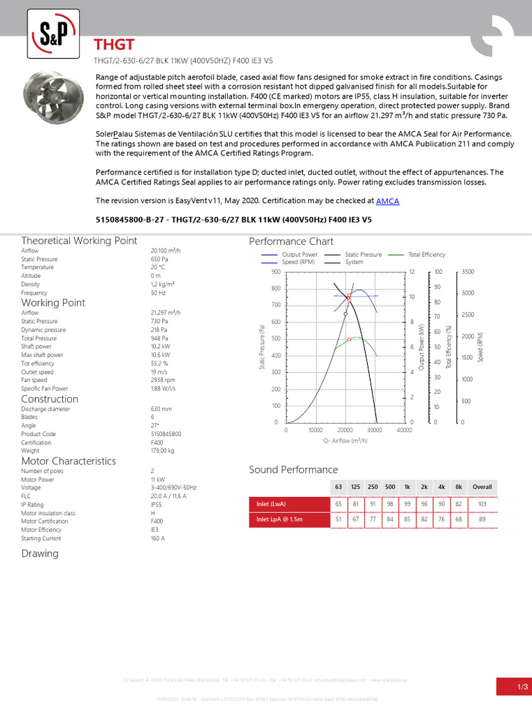THGT2-630-627 BLK 11kW (400V50Hz) F400 IE3 V5-471 | PDF | Electric Motor | Electrical Engineering