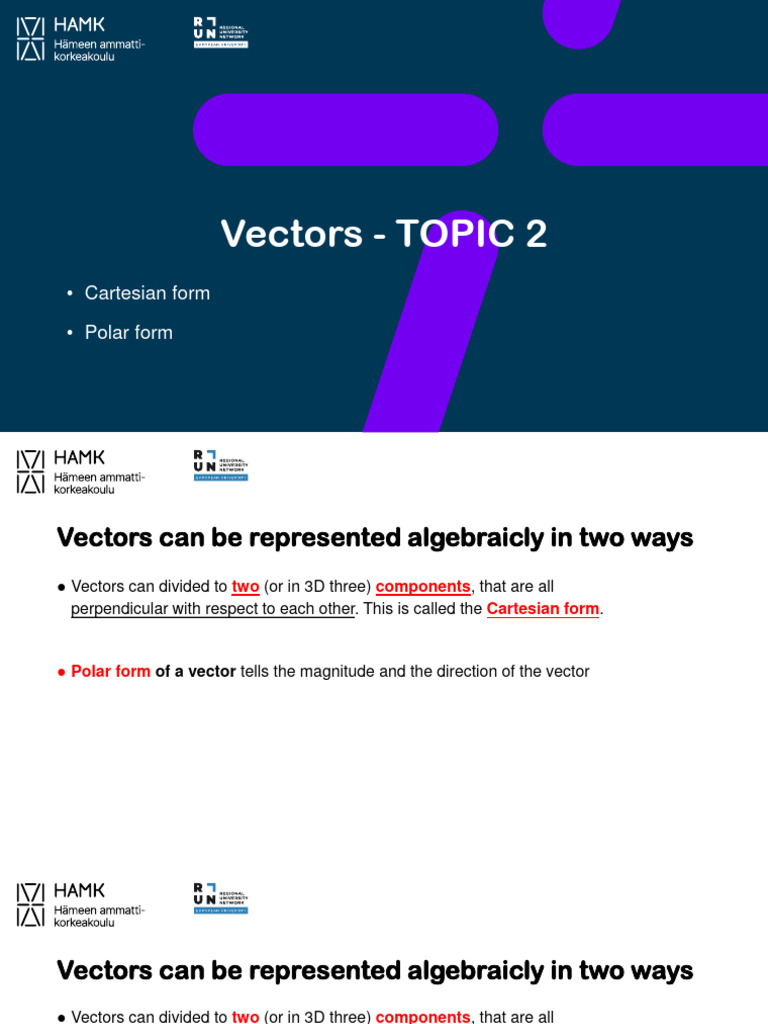 02) Cartesian and Polar Form of A Vector | PDF | Euclidean Vector | Angle