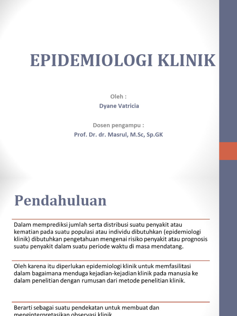 Dasar Dasar Epid Klinik | PDF