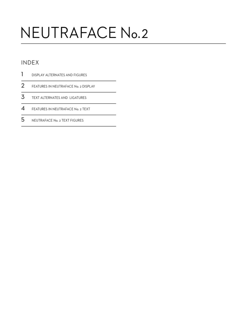 Neutraface No. 2: Display Features Guide | PDF | Typefaces | Notation