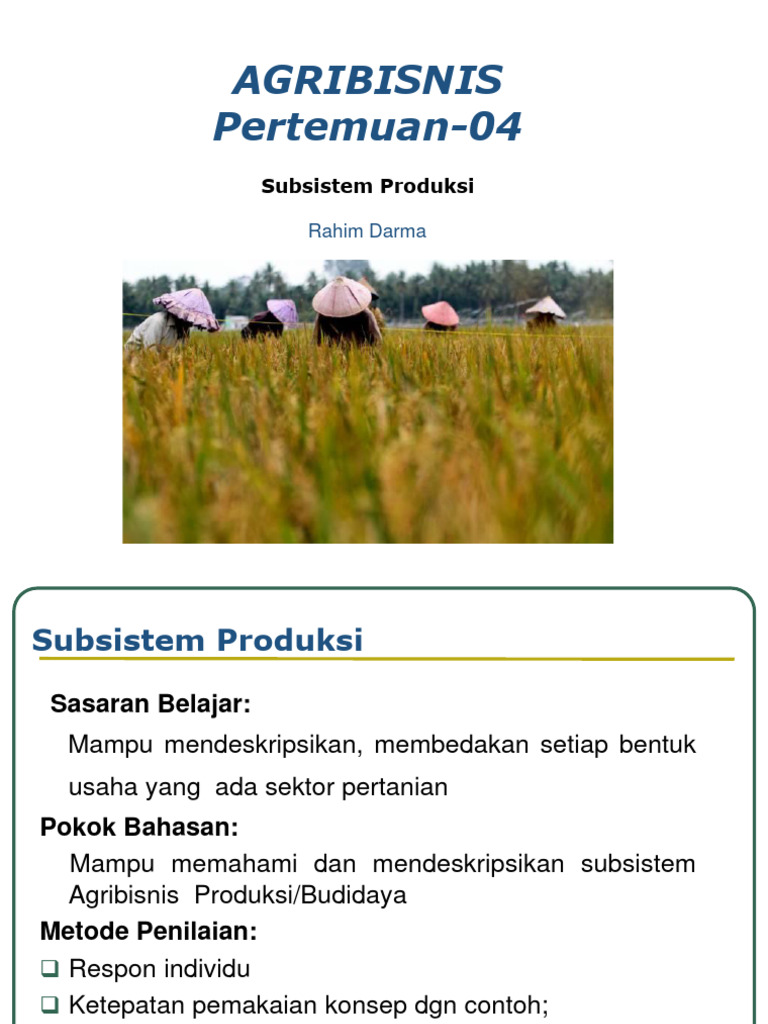 4 - Produksi AGRIBISNIS | PDF