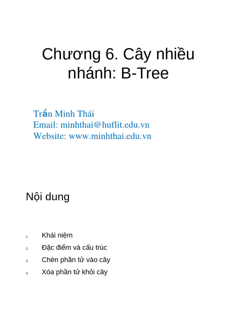 Cau Truc Du Lieu Va Giai Thuat Chuong6 Btree 7333 | PDF