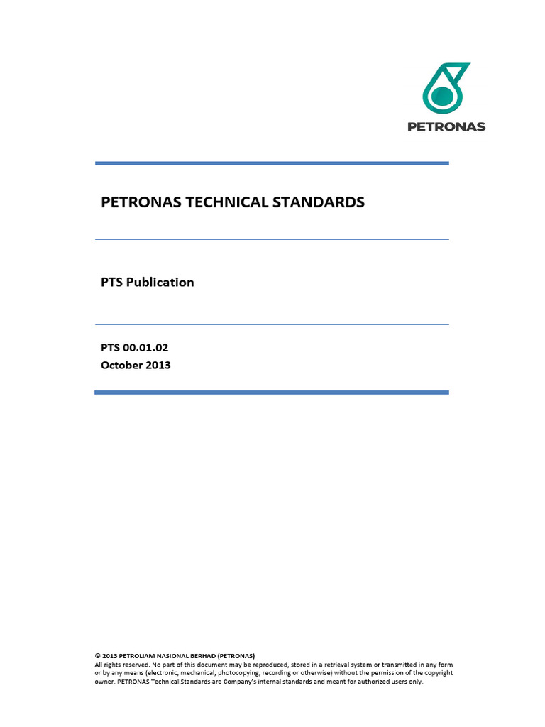 Petronas Technical Standards: PTS Publication | PDF | Specification (Technical Standard ...