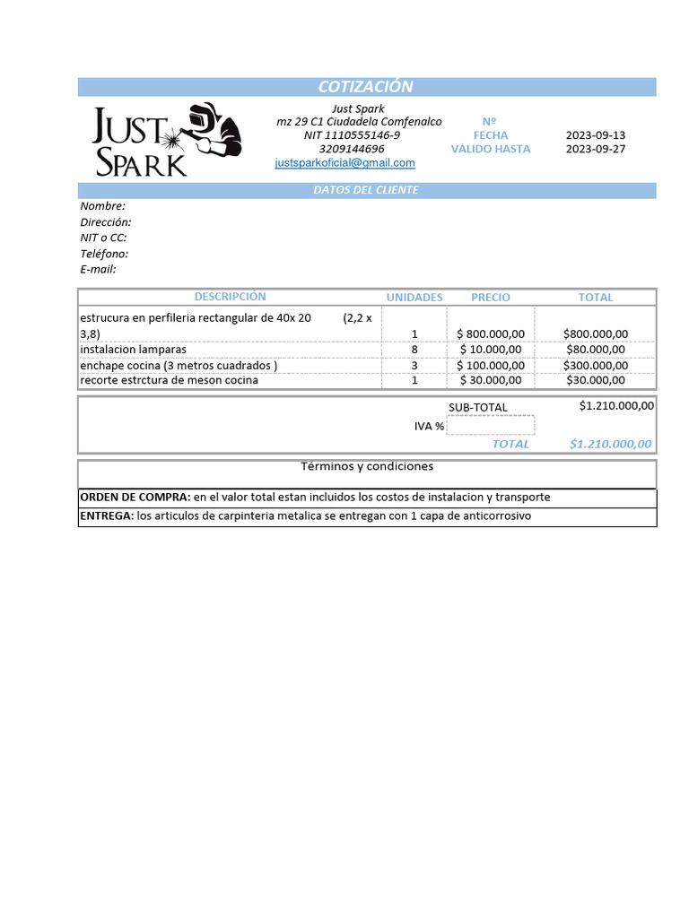 Formato de Cotizacion | PDF