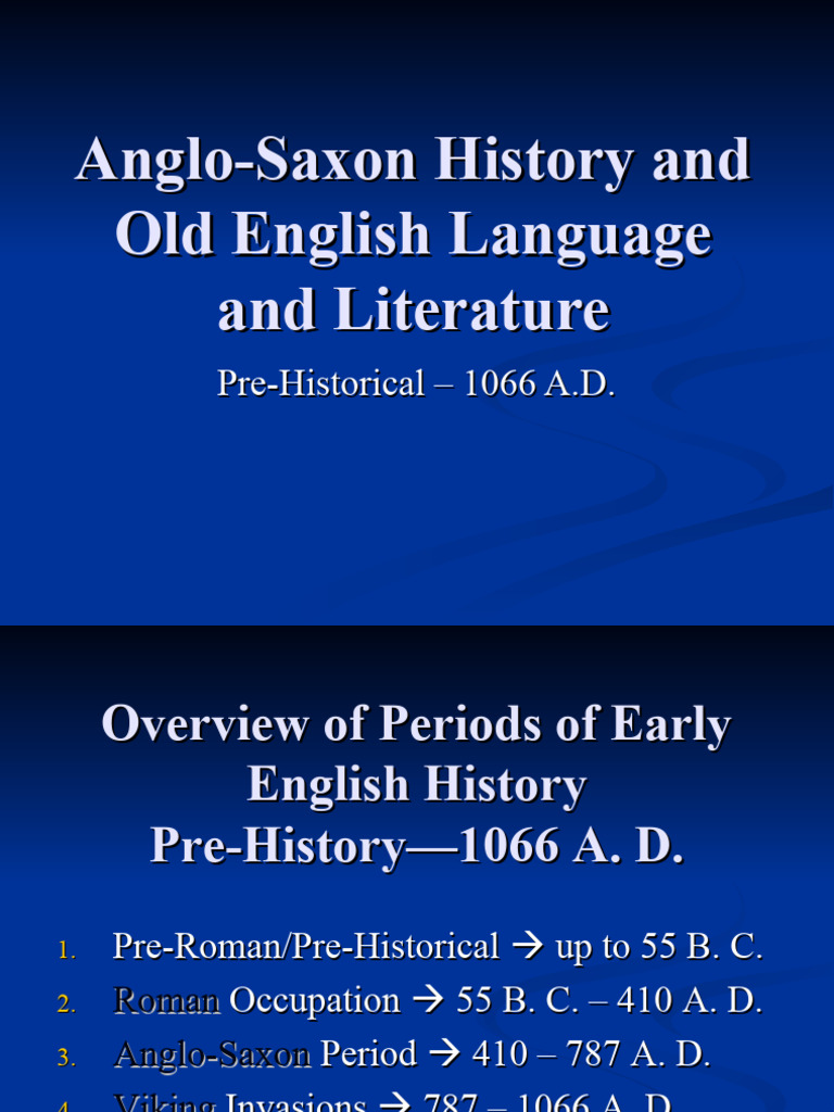 Anglo-Saxon Old English History and Literature 1 | PDF | Beowulf | Vikings