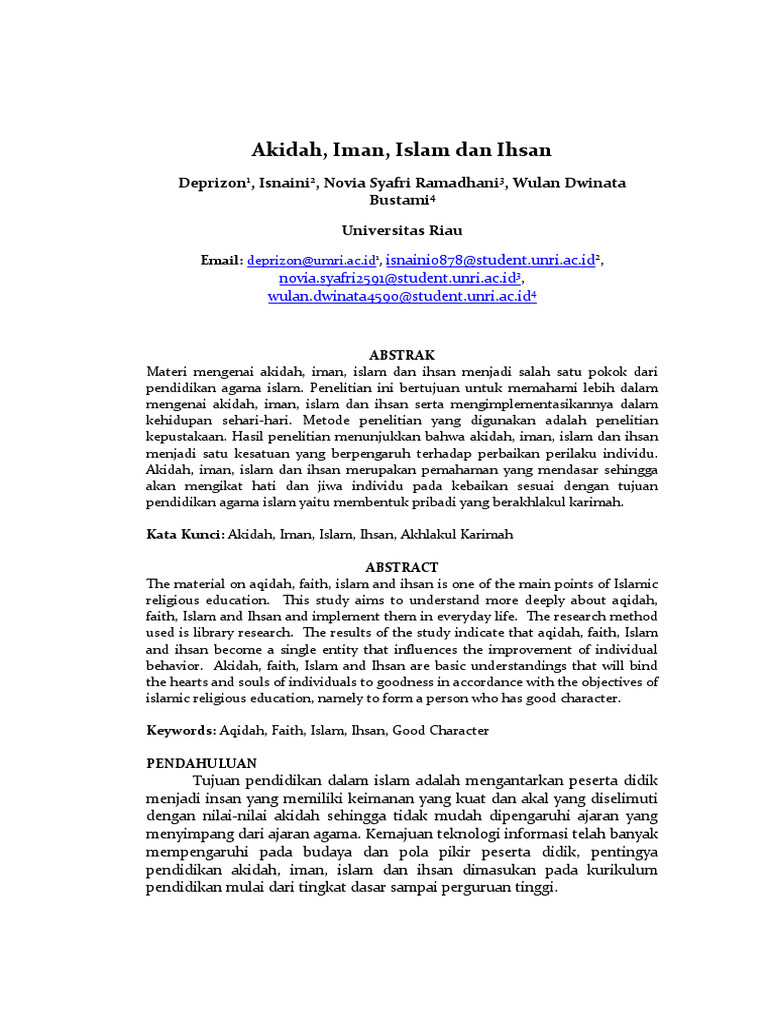 Akidah Iman Islam Dan Ihsan | PDF