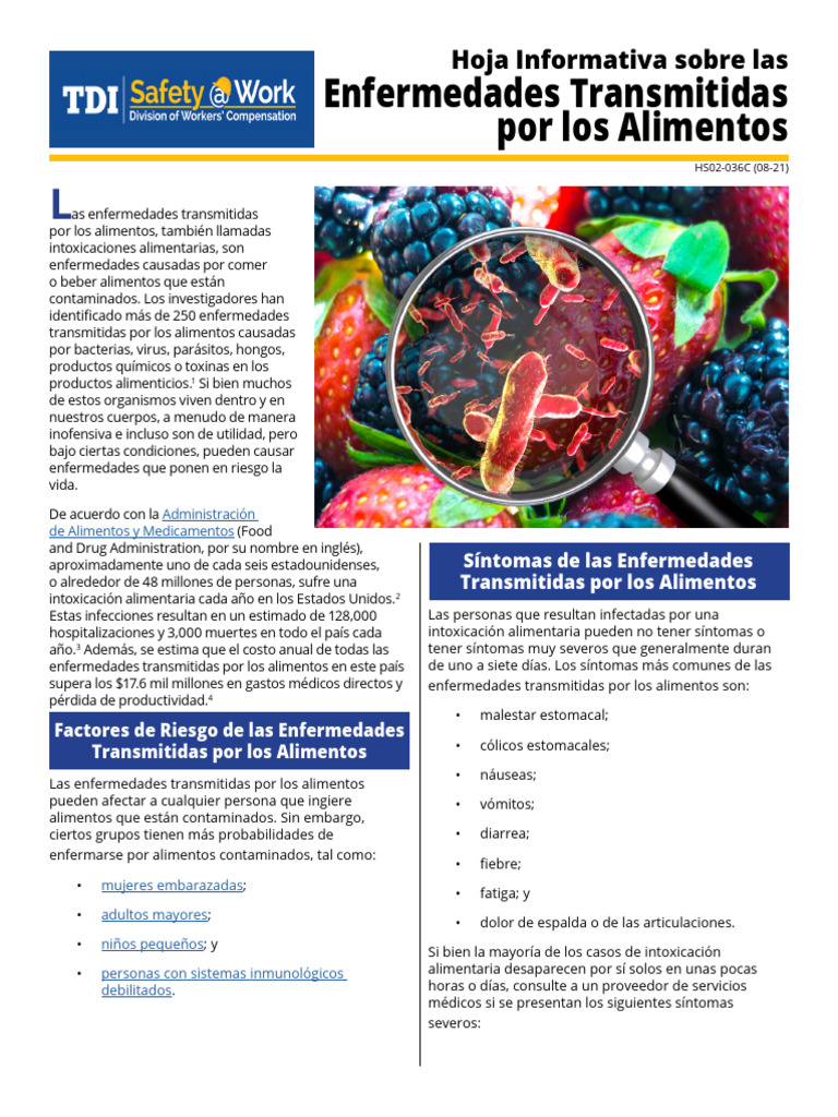 ETAS | PDF | Enfermedades transmitidas por alimentos | Alimentos