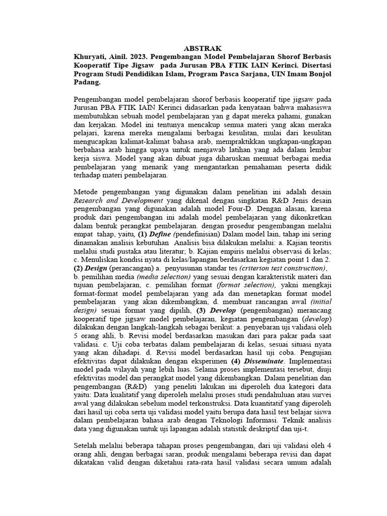 ABSTRAK Disertasi AINIL B. Indo | PDF | Karier & Perkembangan