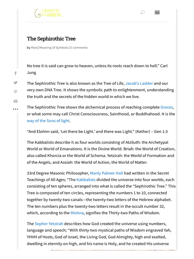 The Sephirothic Tree Explained | PDF | Conceptions Of God | Hebrew ...