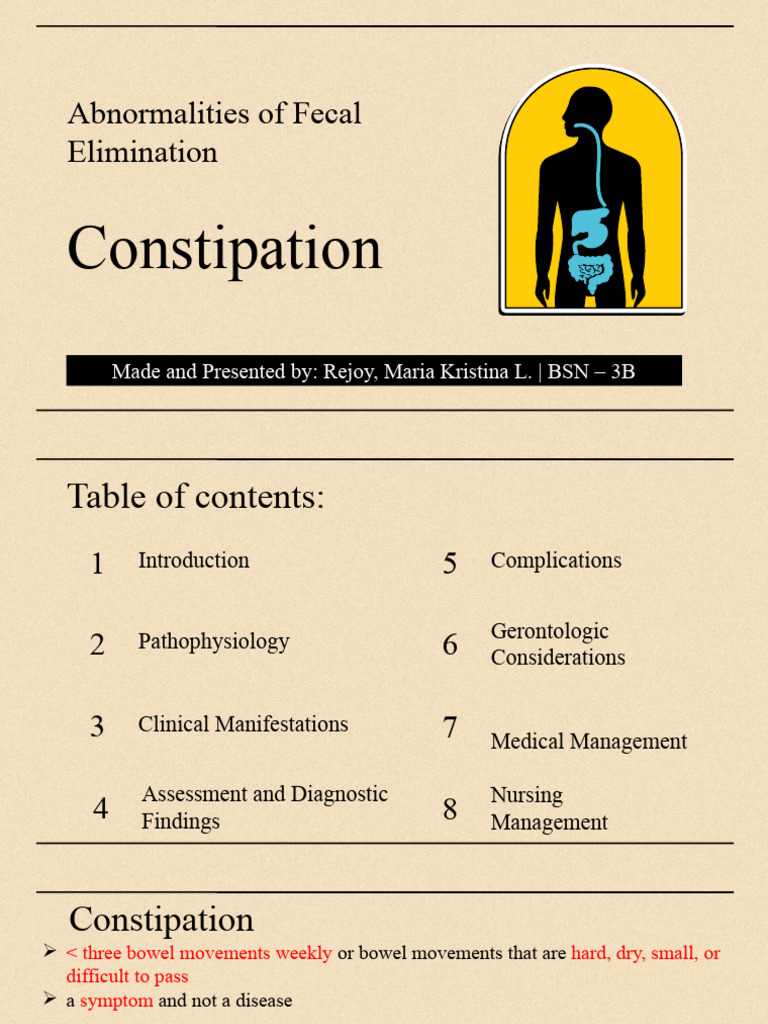 Constipation | PDF | Clinical Medicine | Medical Specialties