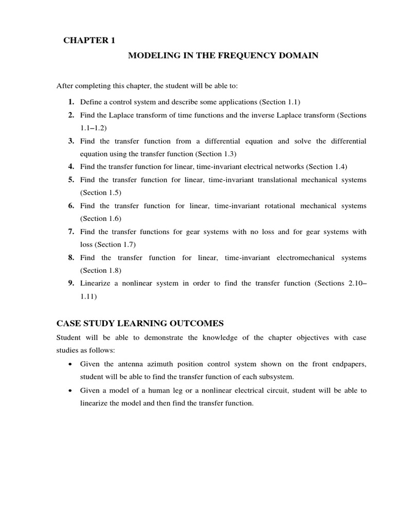 CHAPTER 1 Modeling in The Frequency Domain | PDF | Differential Equations | Equations