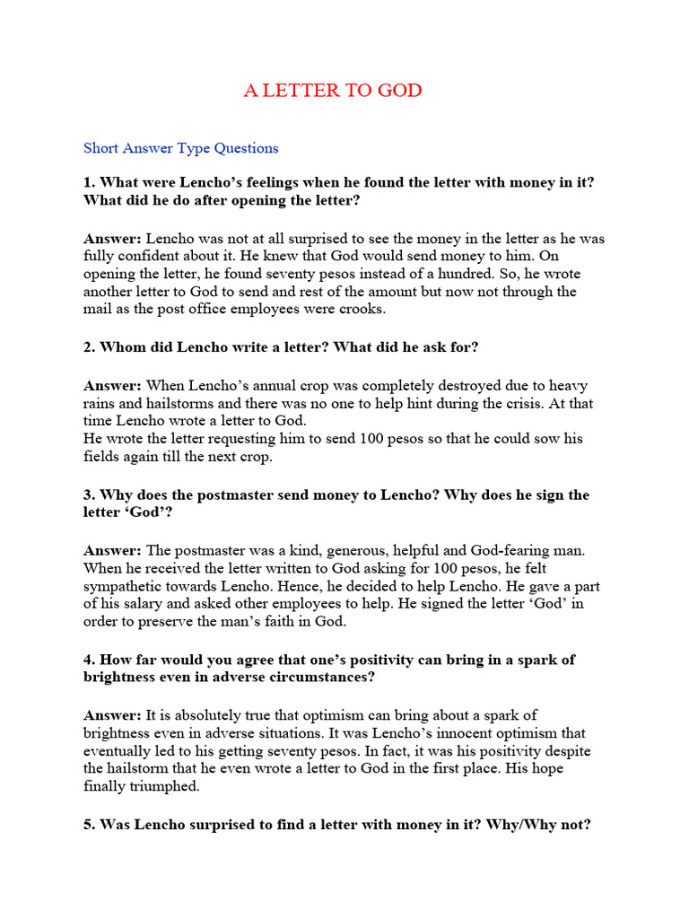 A Letter To God | PDF | Rain | Hail