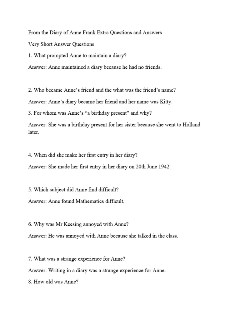 Diary of Anne Frank | PDF | Anne Frank