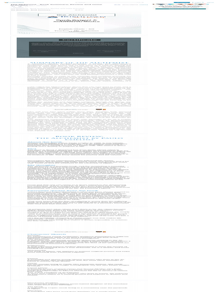 The Alchemist - Book | PDF