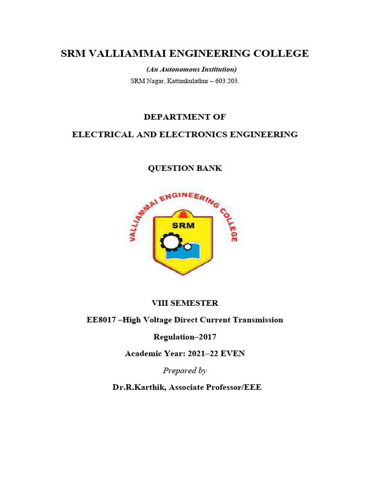 Ee8017 High Voltage Direct Current Transmission Download Free Pdf High Voltage Direct