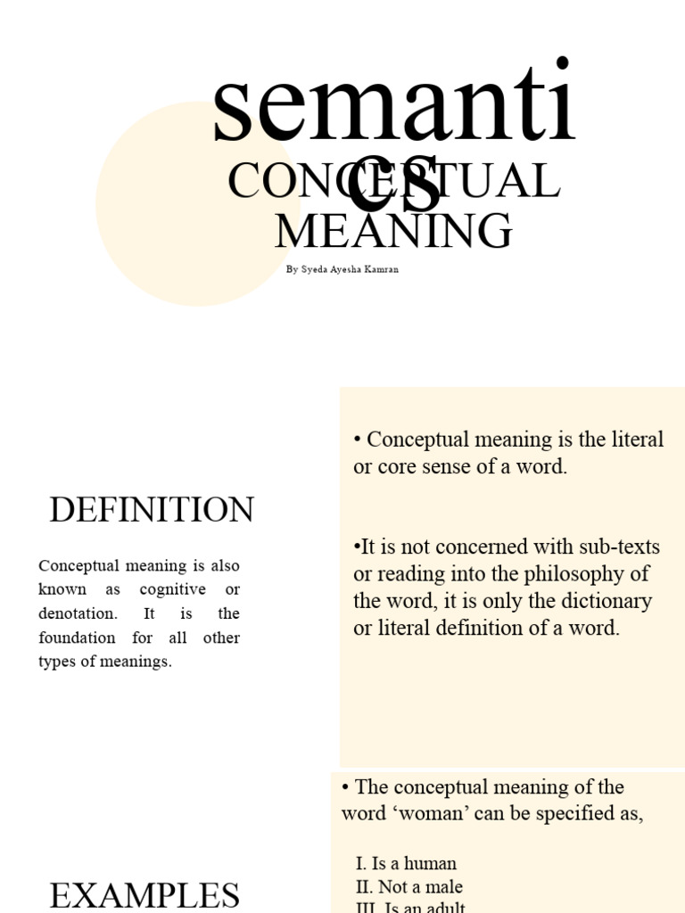 Conceptual Meaning | PDF