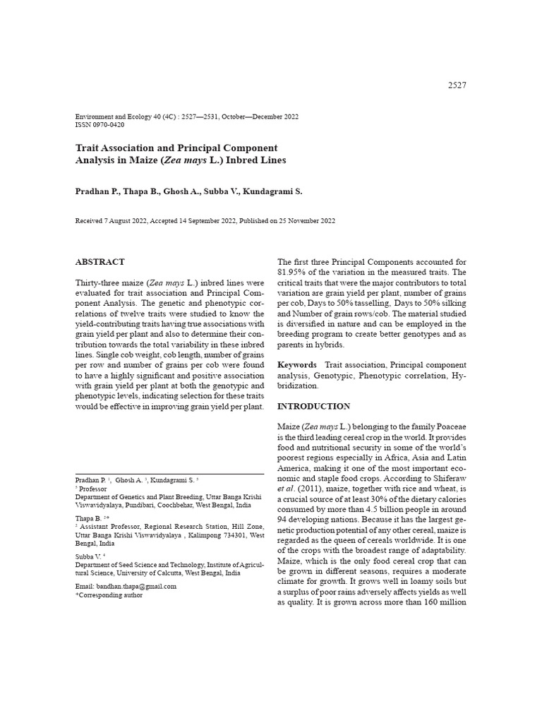 19 Maize Trait Association 2022 | PDF | Maize | Plant Breeding