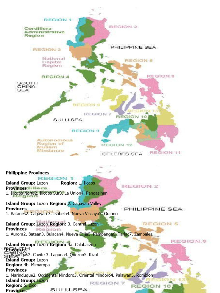 Philippine Region Per Slides | PDF | Luzon | Mindanao
