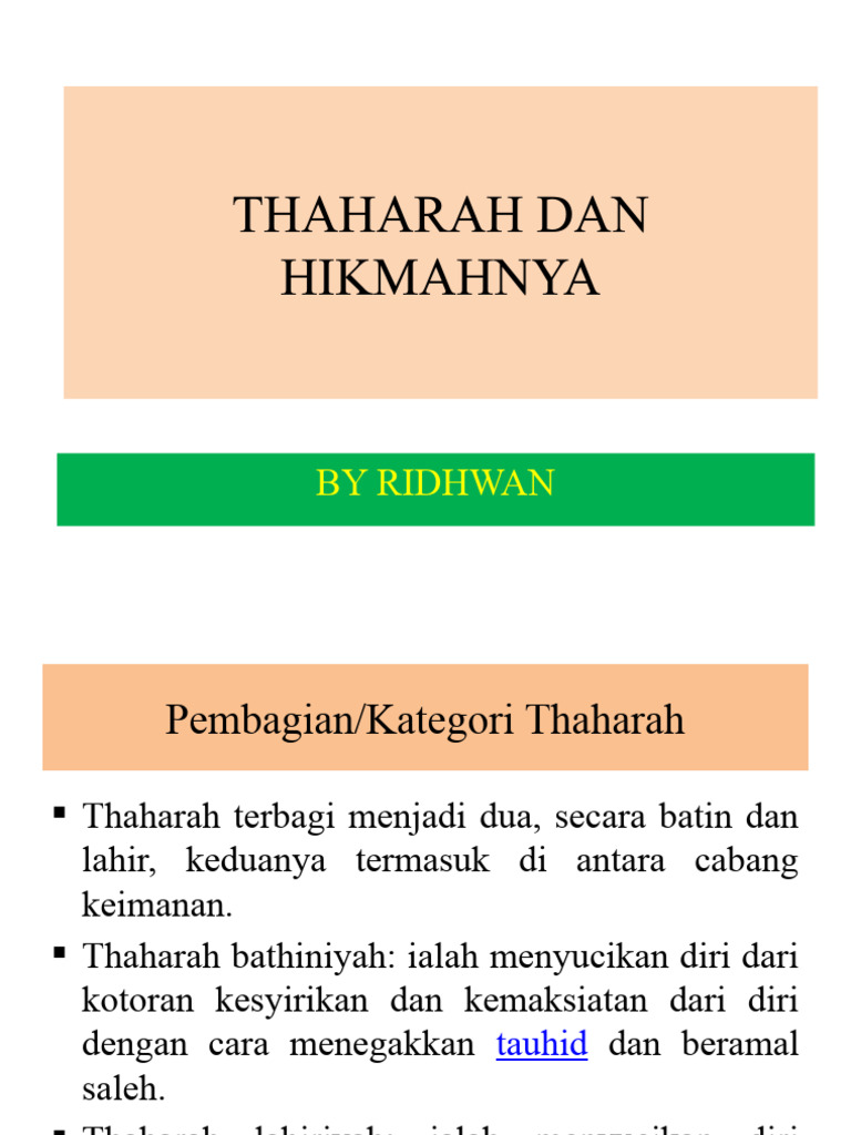 10 THAHARAH DAN HIKMAHNYA | PDF