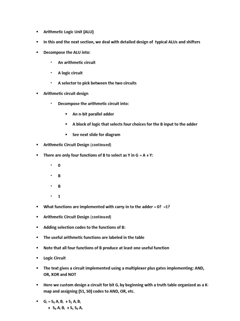 Design and Implementation of an Efficient Arithmetic Logic Unit (ALU) Bit Slice | PDF